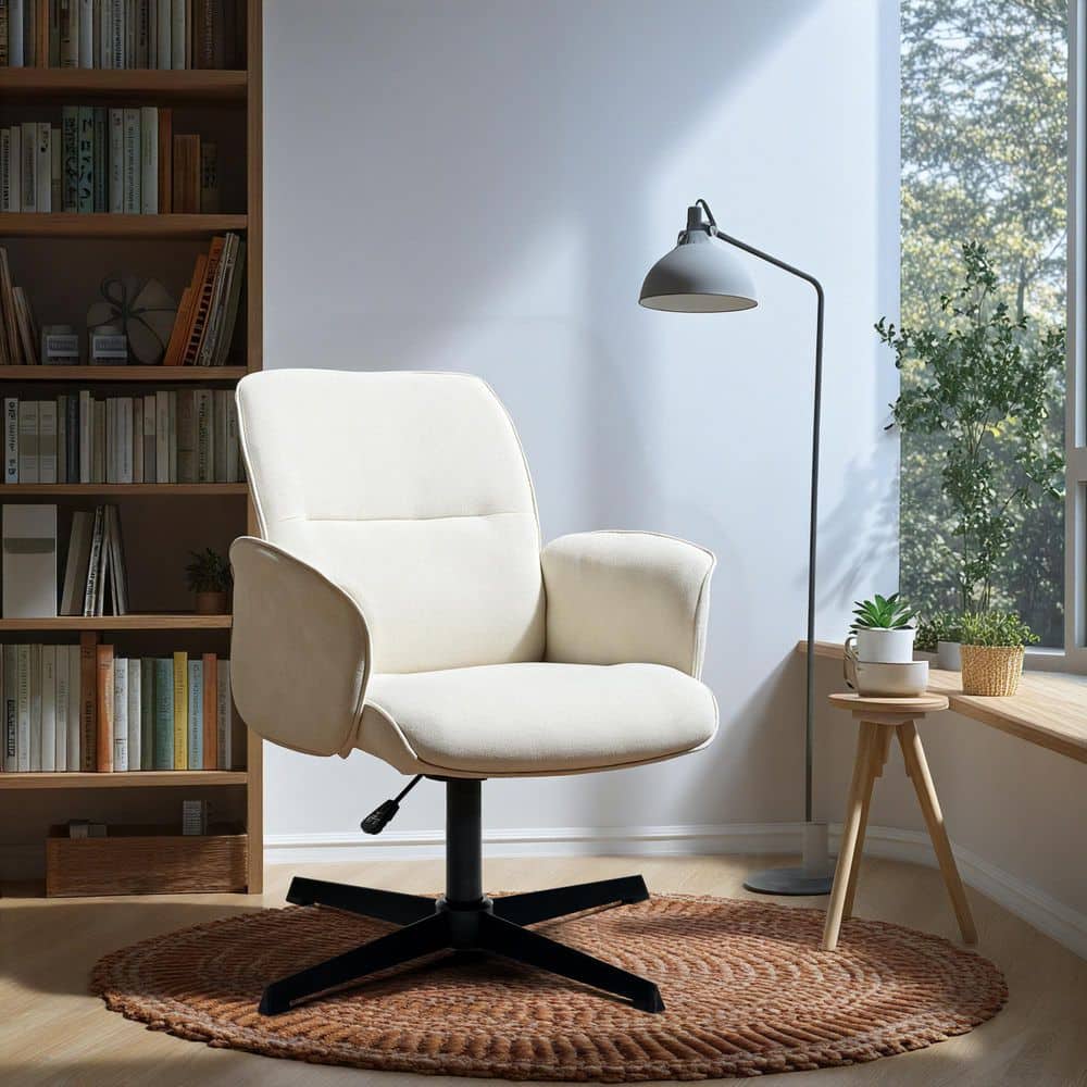 Homy Casa Thomasina Fabric Modern Upholstered Swivel Office Chair ...