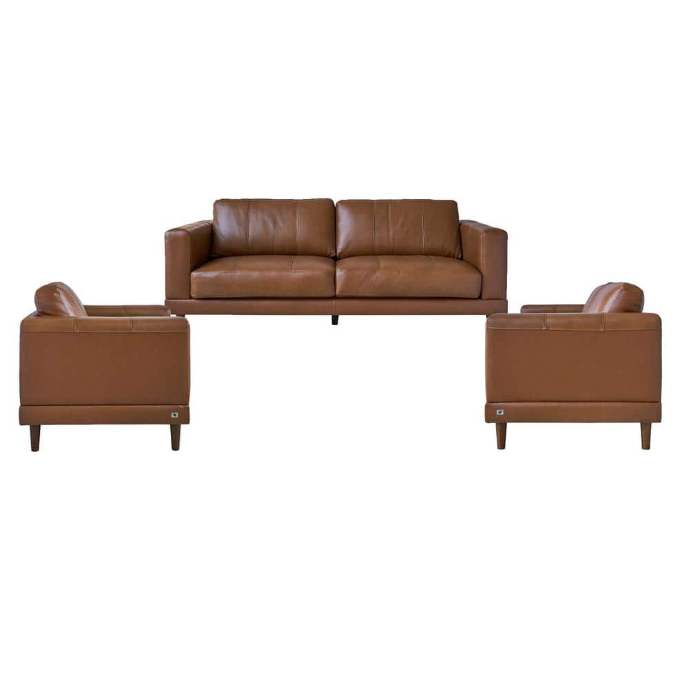 Picket House Furnishings Grover 3-Piece Coffee Polyester Sofa, Loveseat ...