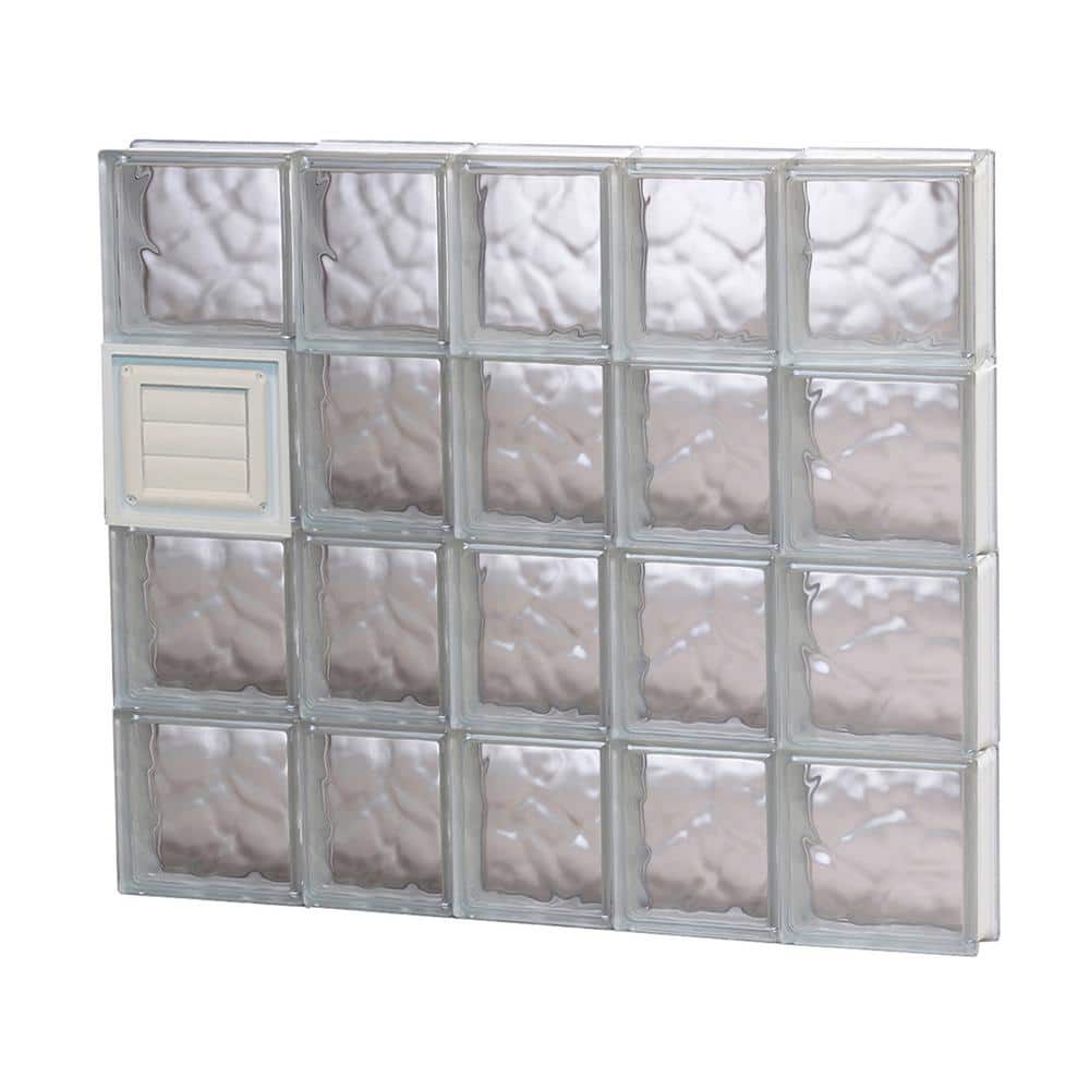 Clearly Secure 32.75 in. x 31 in. x 3.125 in. Frameless Wave Pattern ...