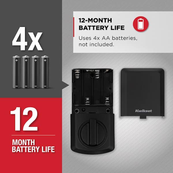 Kwikset SmartCode 270 Contemporary Matte Black Touchpad Single Cylinder ...