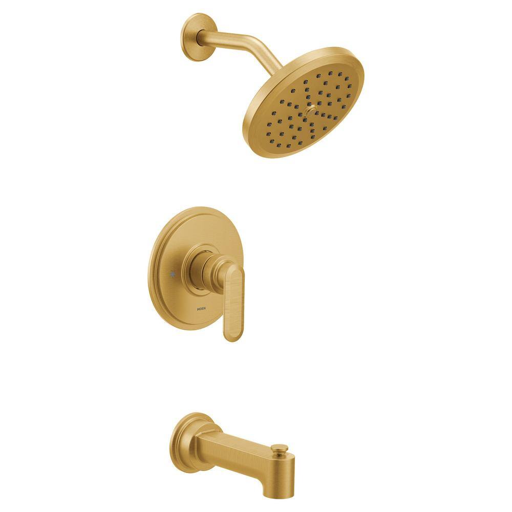 MOEN Greenfield Single-Handle 1-Spray Tub and Shower Faucet in Brushed Gold (Valve Not Included ...