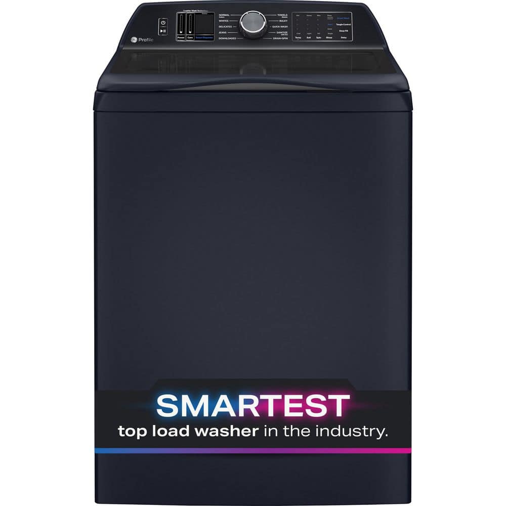 GE Profile 5.3 cu. ft. Top Load Washer in Sapphire Blue with Agitator ...