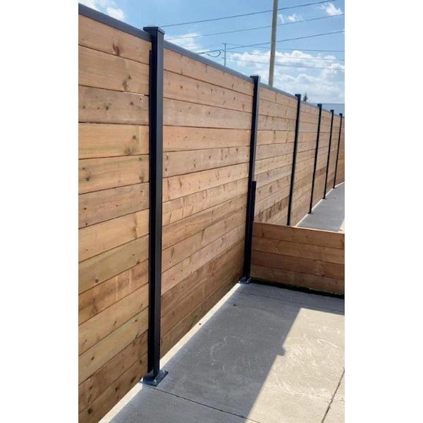 Slipfence 6 ft. x 6 ft. Surface Mount Horizontal Fence Panel kit ...