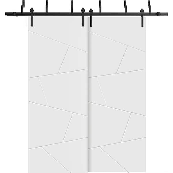 Sartodoors 84 in. x 80 in. 2 Panel Oak Solid Wood with Honeycomb ...