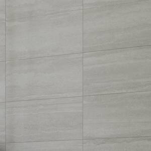 CRUZ BAY STUDIO Pierre 12 in. x 24 in. Light Grey Polished Porcelain ...