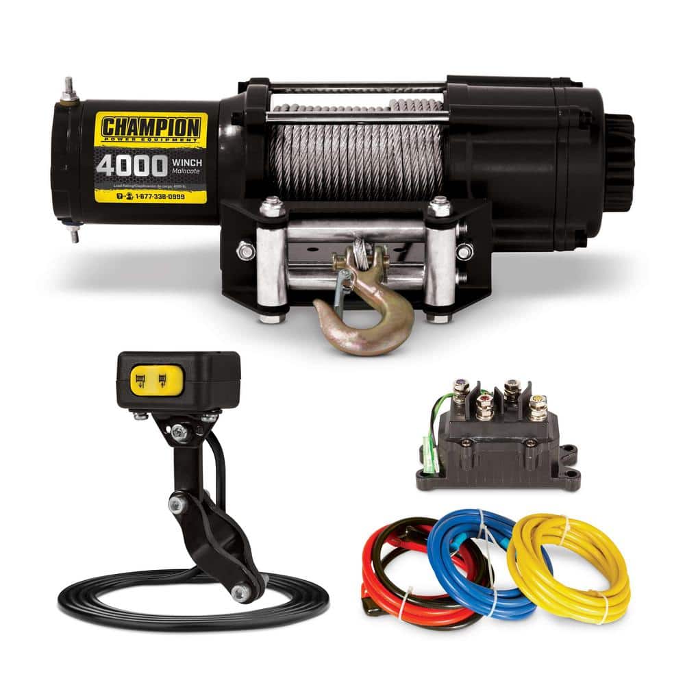 Champion Power Equipment 4000 lbs. ATV/UTV Winch Kit 14001 - The Home Depot