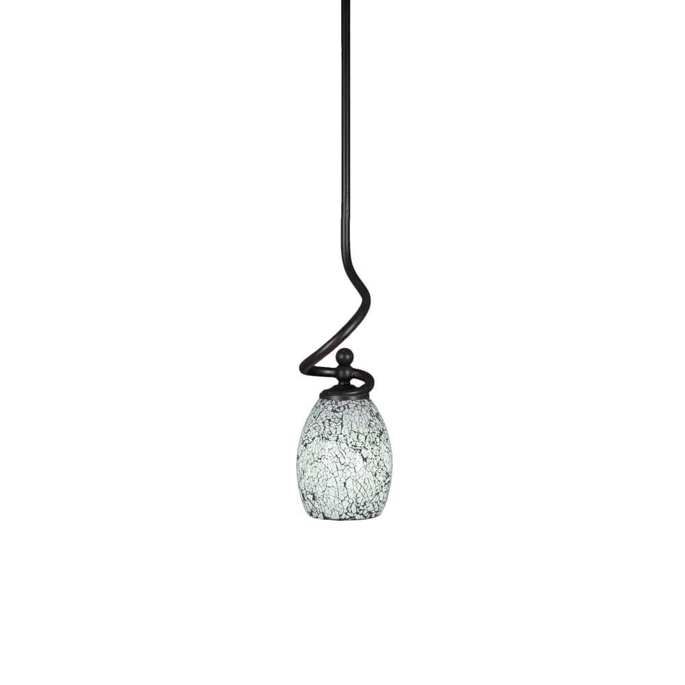 Royale 100 W 1-Light Dark Granite Standard Mini Pendant Light with ...