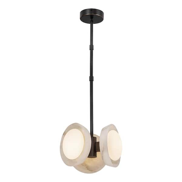 ALORA Alonso 13 in. 1-Light 13-Watt Urban Bronze/Alabaster Integrated ...