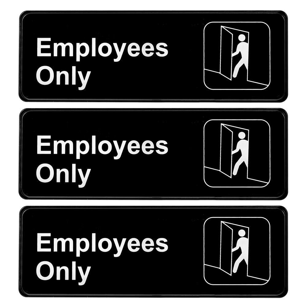 Alpine Industries 9 in. x 3 in. Employees Only Sign (6-Pack) SGN-B-6 ...