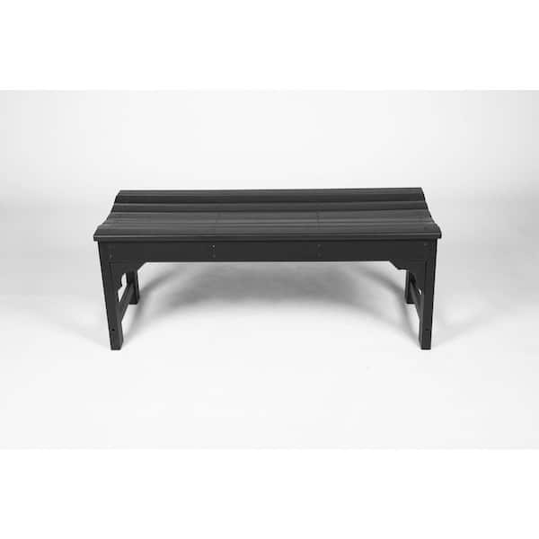 ECOCHIC SPACES INC Black HDPE Adirondack Bench-All-Weather Recycled ...