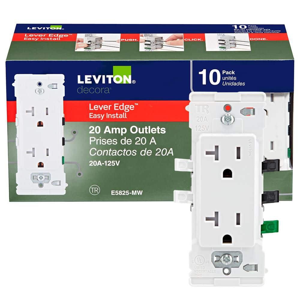 Leviton Decora Lever Edge 20 Amp 125 Volt Tamper-Resistant Duplex ...