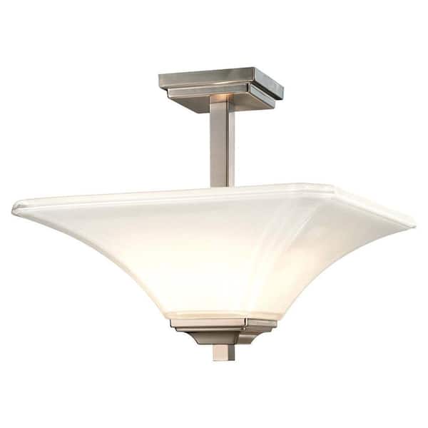 Minka Lavery Agilis 2-Light Brushed Nickel Semi-Flush Mount Light 1816 ...