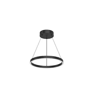 KUZCO Eerie 47 in. 1 Light 58-Watt Black Integrated LED Pendant Light ...