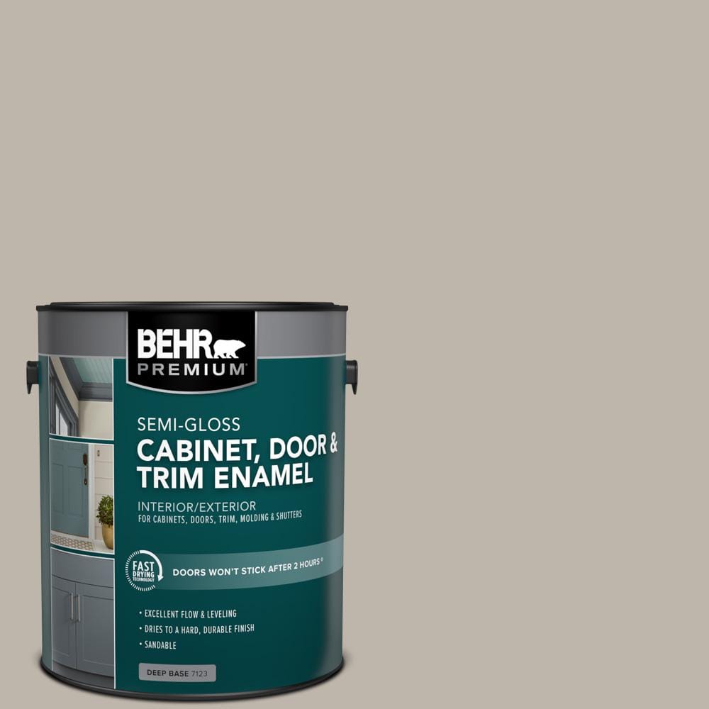 BEHR PREMIUM 1 gal. #HDC-CT-21 Grey Mist Semi-Gloss Enamel Interior ...