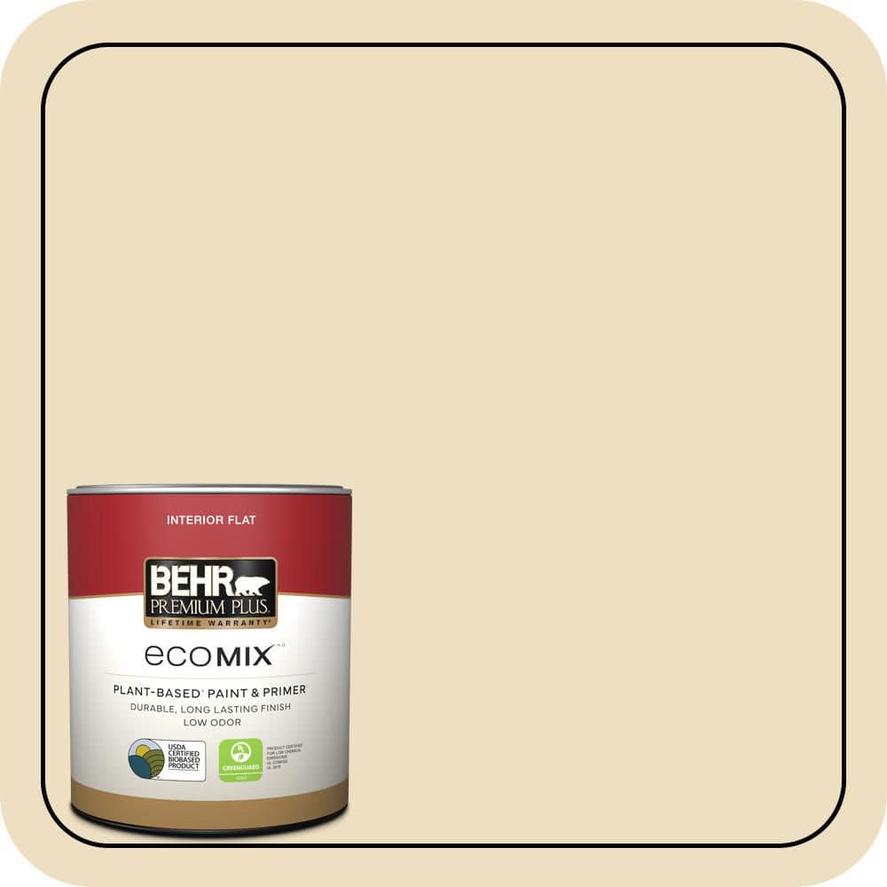 BEHR PREMIUM PLUS 1 qt. #ECC-23-1 Golden Haystack Flat EcoMix Plant ...