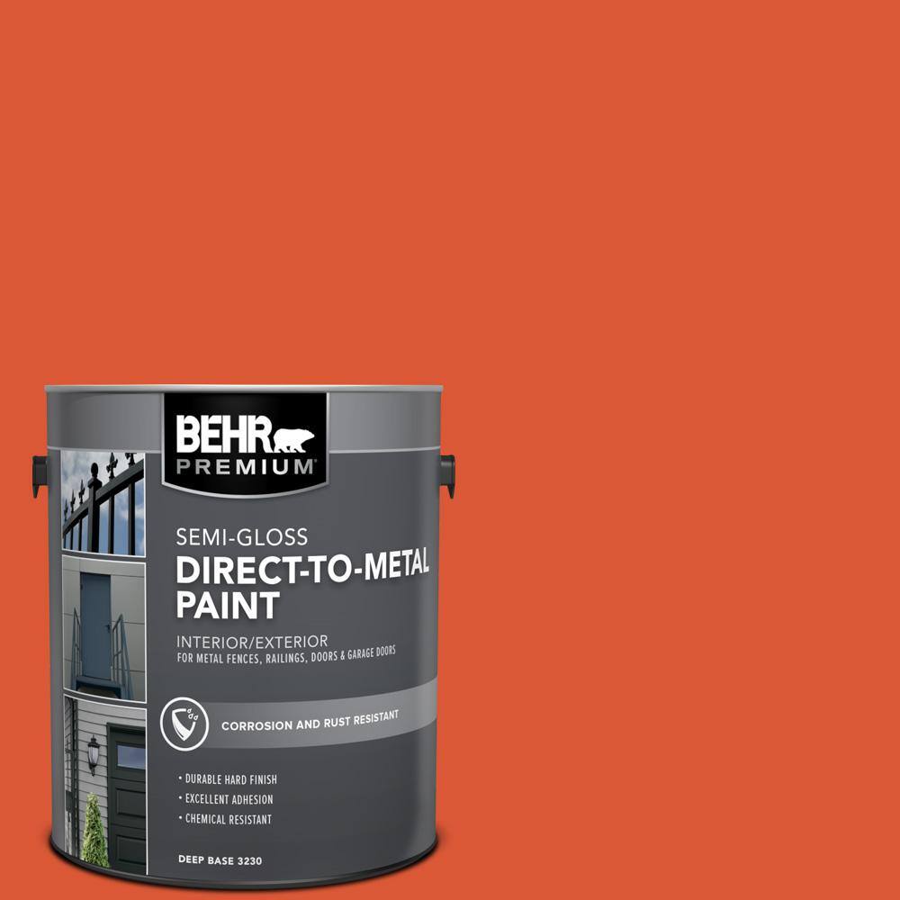 BEHR PREMIUM 1 gal. #P190-7 Inferno Semi-Gloss Direct to Metal Interior ...