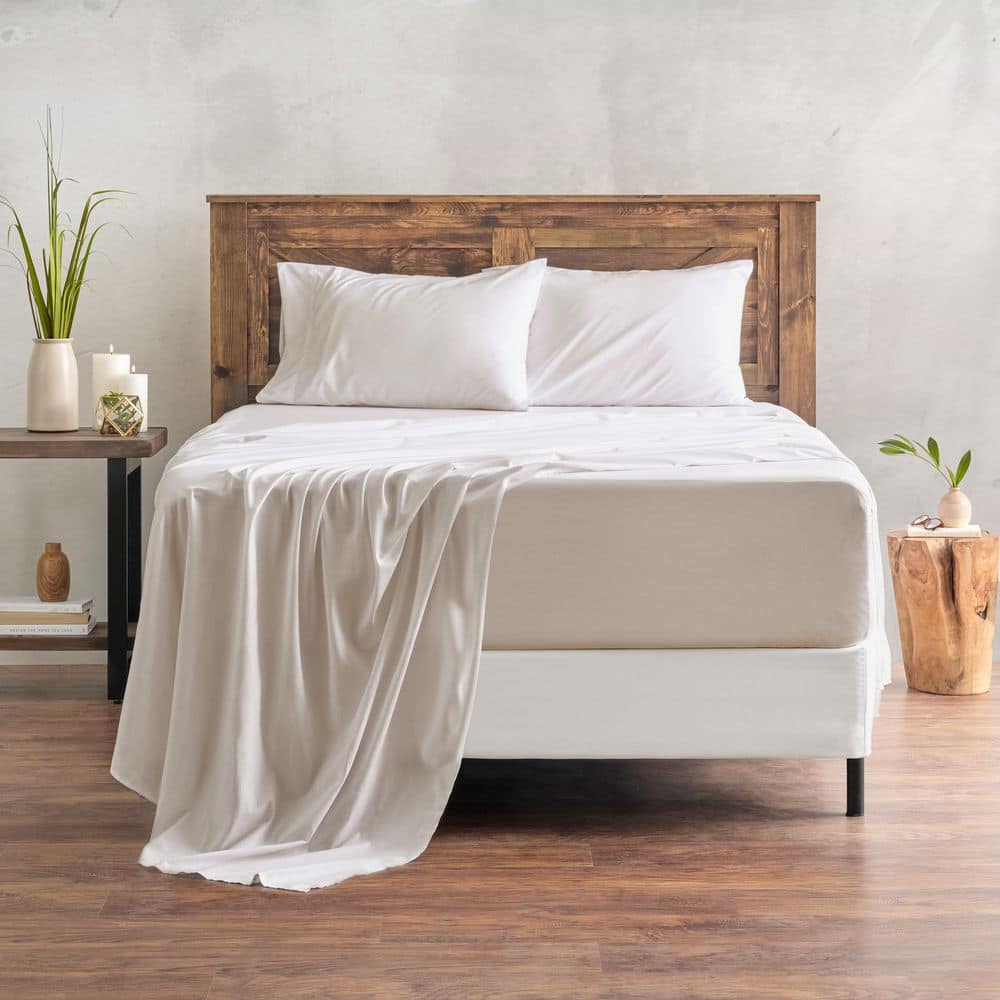 CHANASYA 4-Piece Light Tan Solid Color Checkered Embossed Microfiber ...