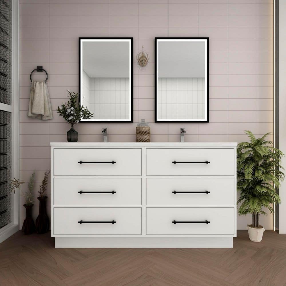 BV Better Vanity Victoria 47 in. W x 20 in. D x 35 in. H Double Sink ...