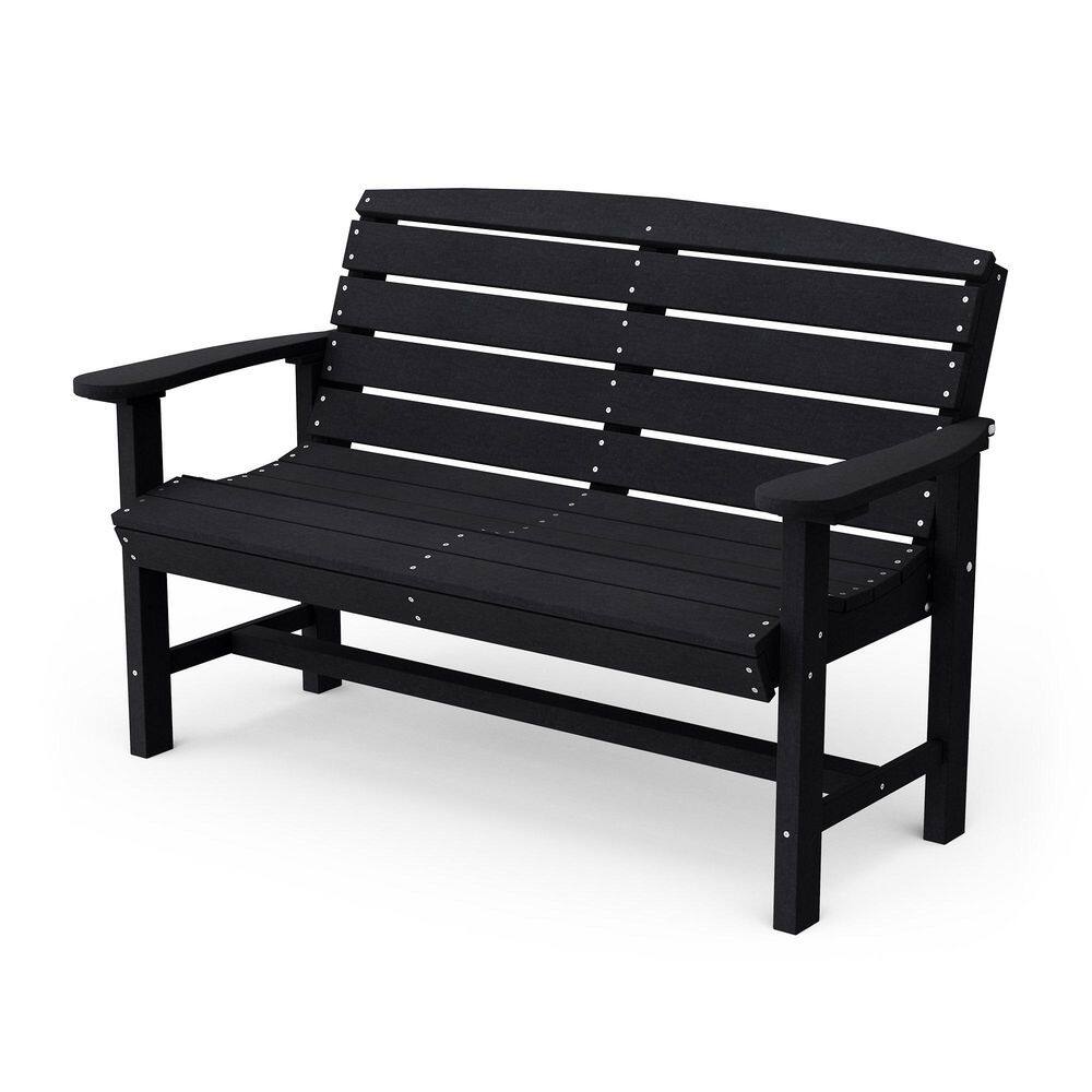 Wildridge Classic Black HDPE Plastic Outdoor Bench LCC-226-BK - The ...