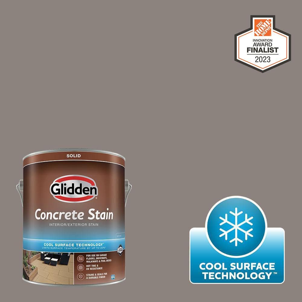 Glidden 1 gal. PPG1005-5 Elephant Gray Solid Interior/Exterior Concrete ...