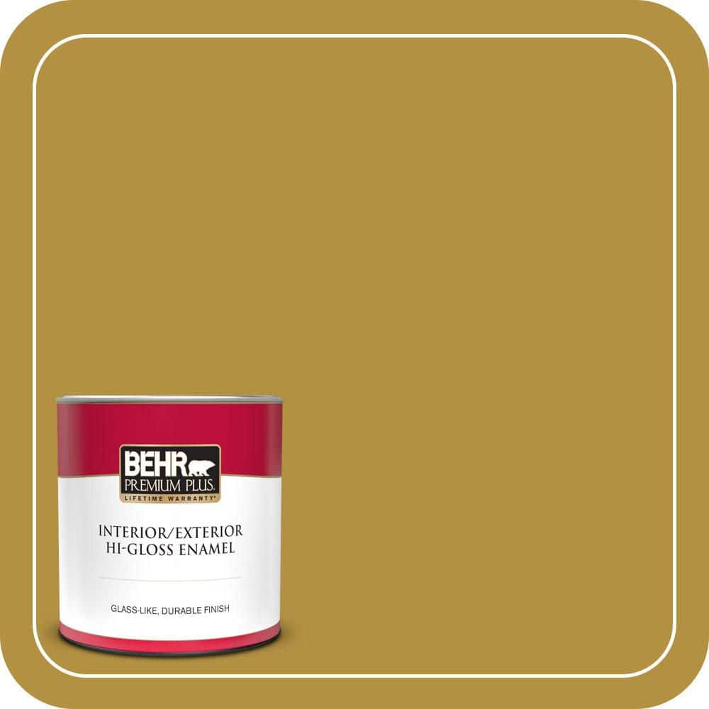 BEHR PREMIUM PLUS 1 qt. #370D-7 Venetian Gold Hi-Gloss Enamel Interior ...