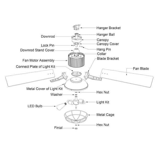 Hunter Ceiling Fan Light Parts Diagram | Shelly Lighting