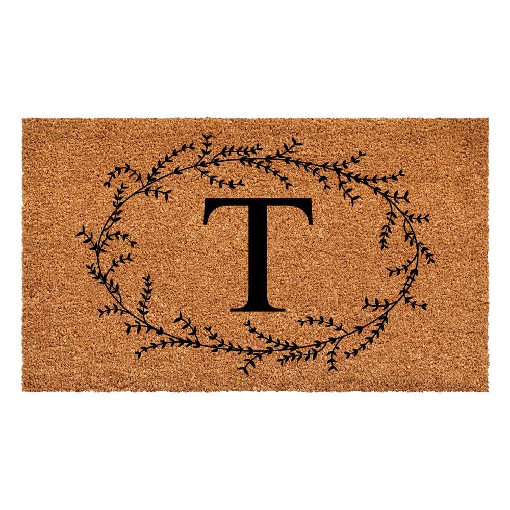 Calloway Mills Rustic Leaf Vine Monogrammed Doormat, 36" x 72" (Letter ...