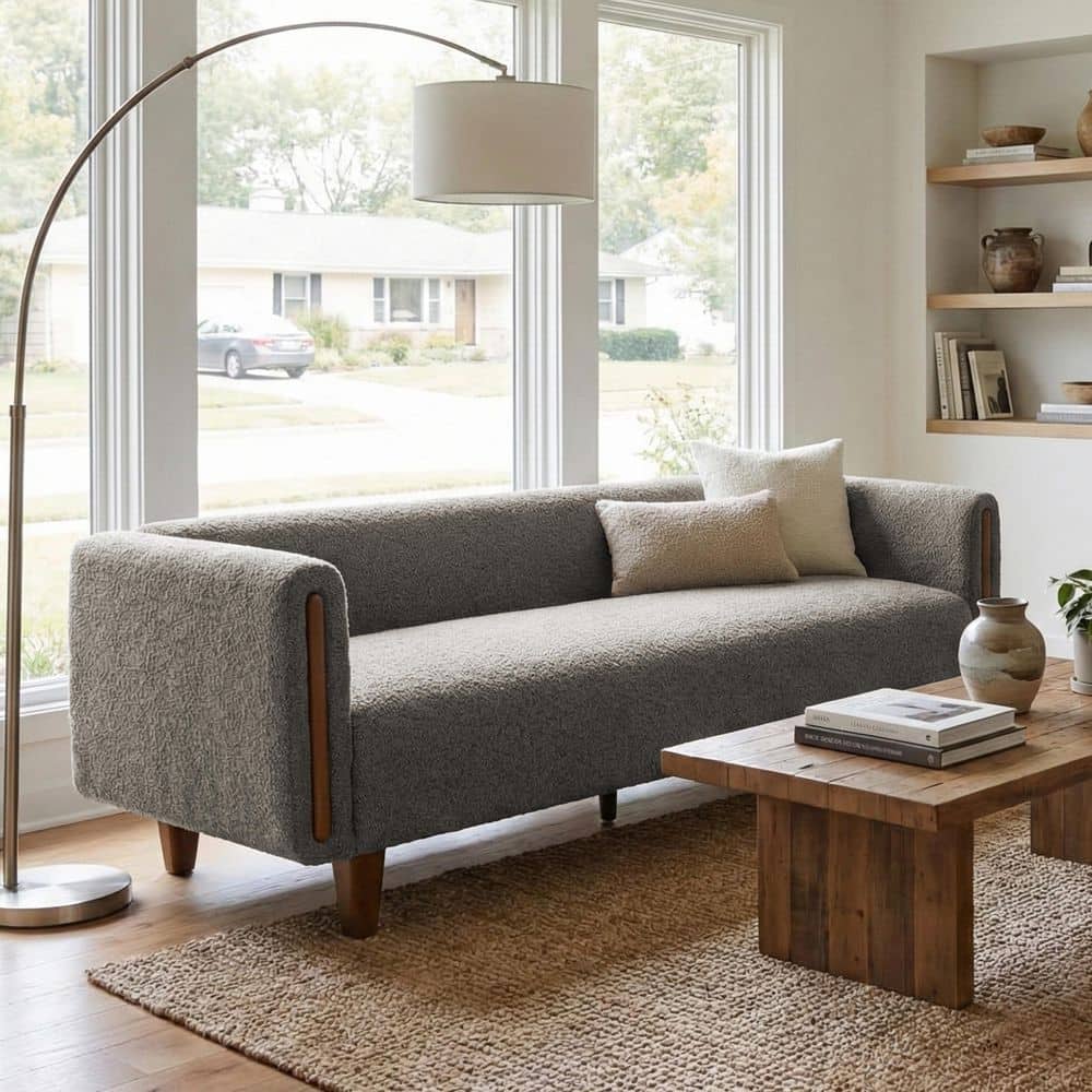 CHRISTOPHER KNIGHT HOME Perrick Modern 78.7 in. Rolled Arms Polyester ...