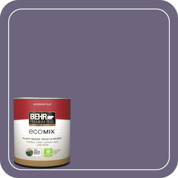 BEHR PREMIUM PLUS 1 qt. #650F-6 Victorian Iris Flat EcoMix Plant-Based ...