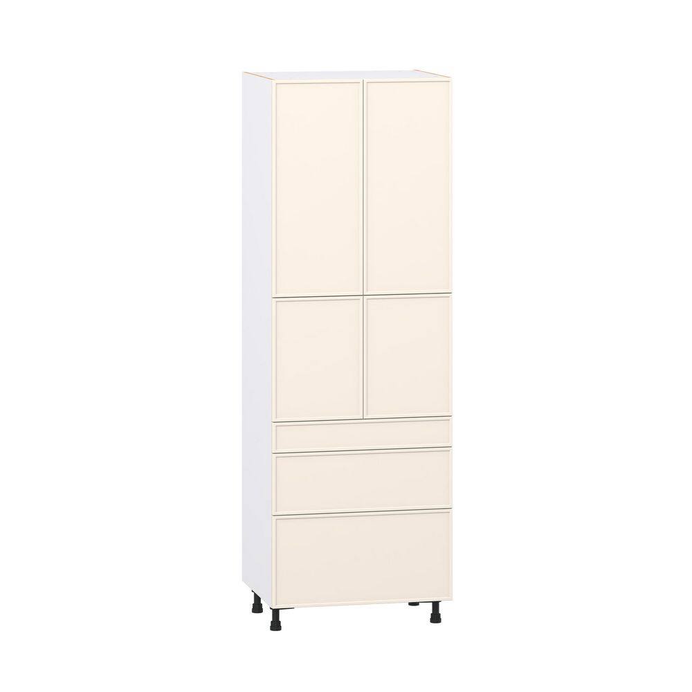J COLLECTION Fairview Washed Linen Slim Shaker Assembled Pantry Kitchen ...
