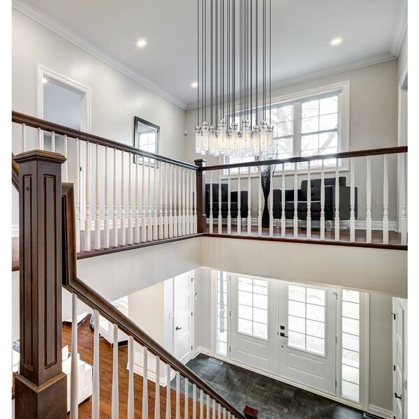 Two Story Nickel Chandeliers IT 3 3 Light Crystal Sconce – King's
