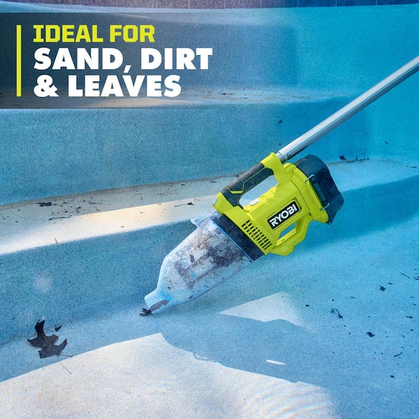RYOBI ONE+ 18V Handheld Cordless Pool Vacuum Cleaner Kit with 2.0 Ah ...
