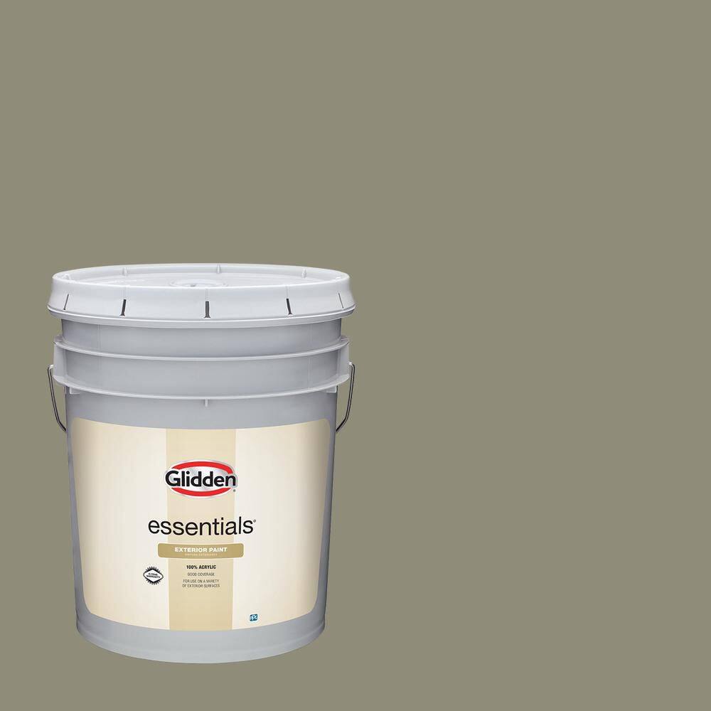 Glidden Essentials 5 gal. PPG1029-5 Meander Flat/Matte Exterior Paint ...