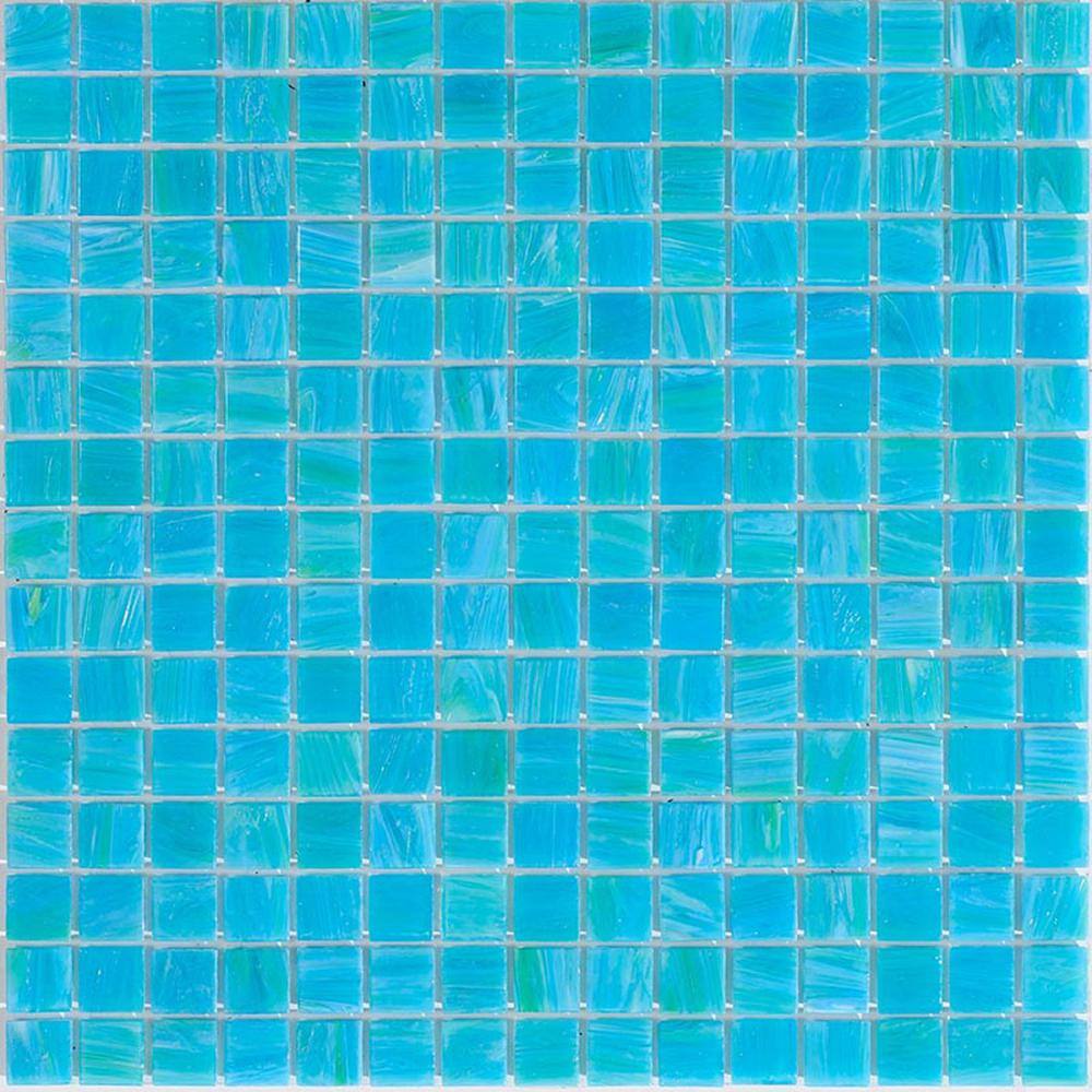 Apollo Tile Celestial 4" x 6" Glossy Blue-Green Glass Mosaic Uniform ...