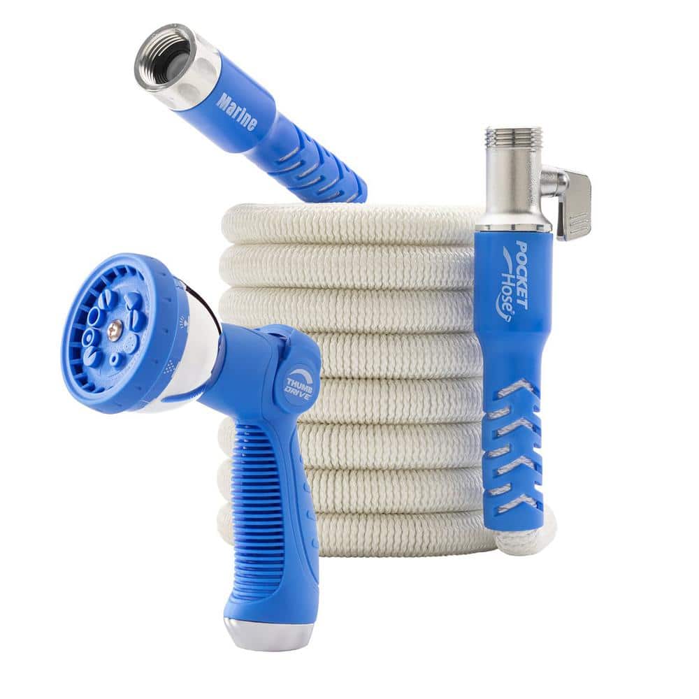 Pocket Hose Expandable Marine Hose, UV Protection, 3/4 in x 50 ft. Hose ...