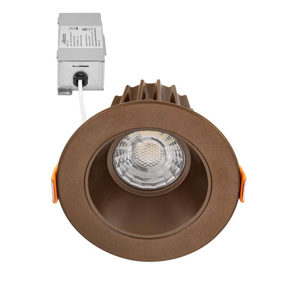 Maxxima 2 in. Slim Round Recessed Anti-Glare LED Downlight, Bronze Trim ...