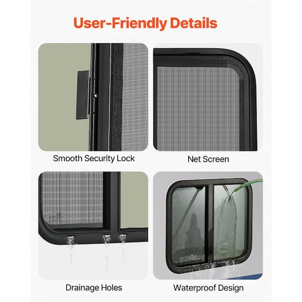 SKYSHALO Horizontal RV Window, 24 in. W x 20 in. H Tinted Sliding RV ...