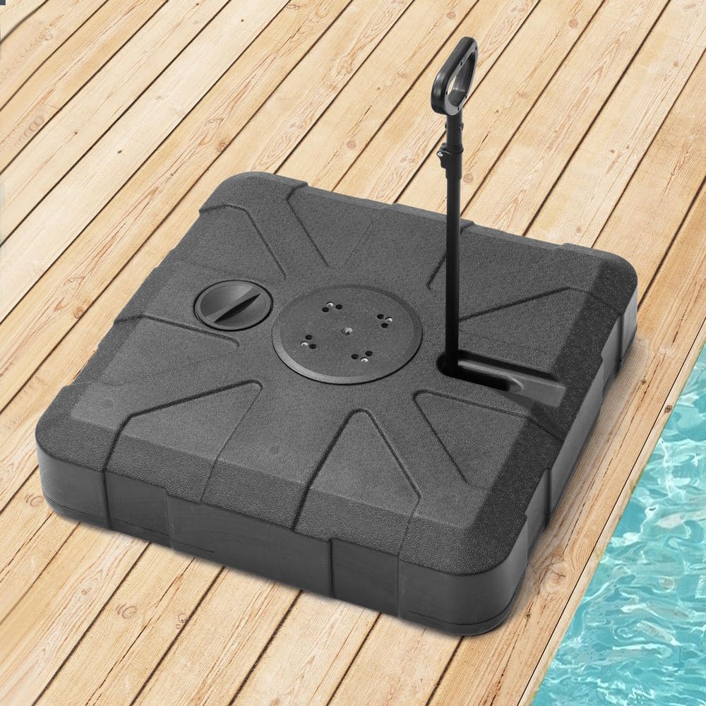 Pellebant 350 lbs. Mobile Wheeled and Drag Rod Patio Umbrella Base in ...