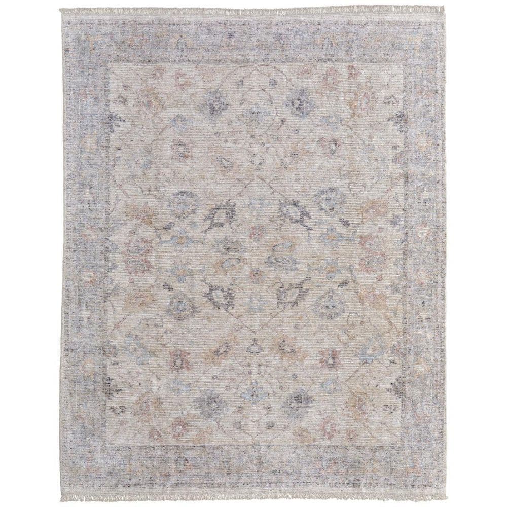 HomeRoots 4 X 6 Ivory, Tan, Blue Floral Area Rug 2000566210 - The Home ...