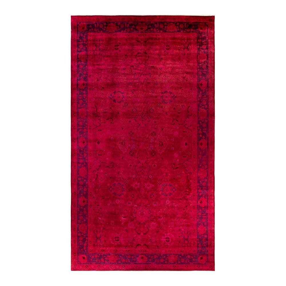 Chloe & Olivia Home Overdyed Red 10 ft. x 18 ft. Solid Wool Indoor Area ...