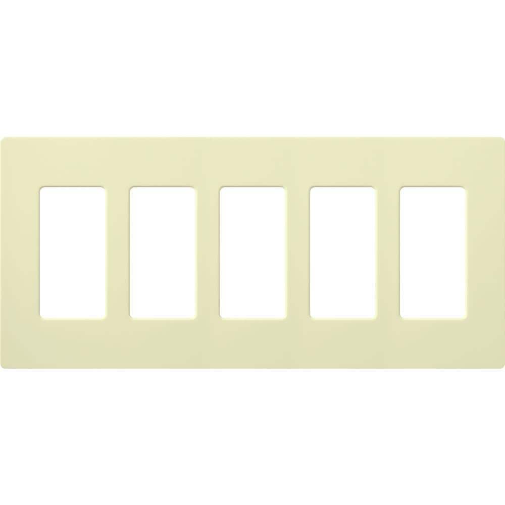 Lutron Claro 5 Gang Wall Plate for Decorator/Rocker Switches, Gloss ...