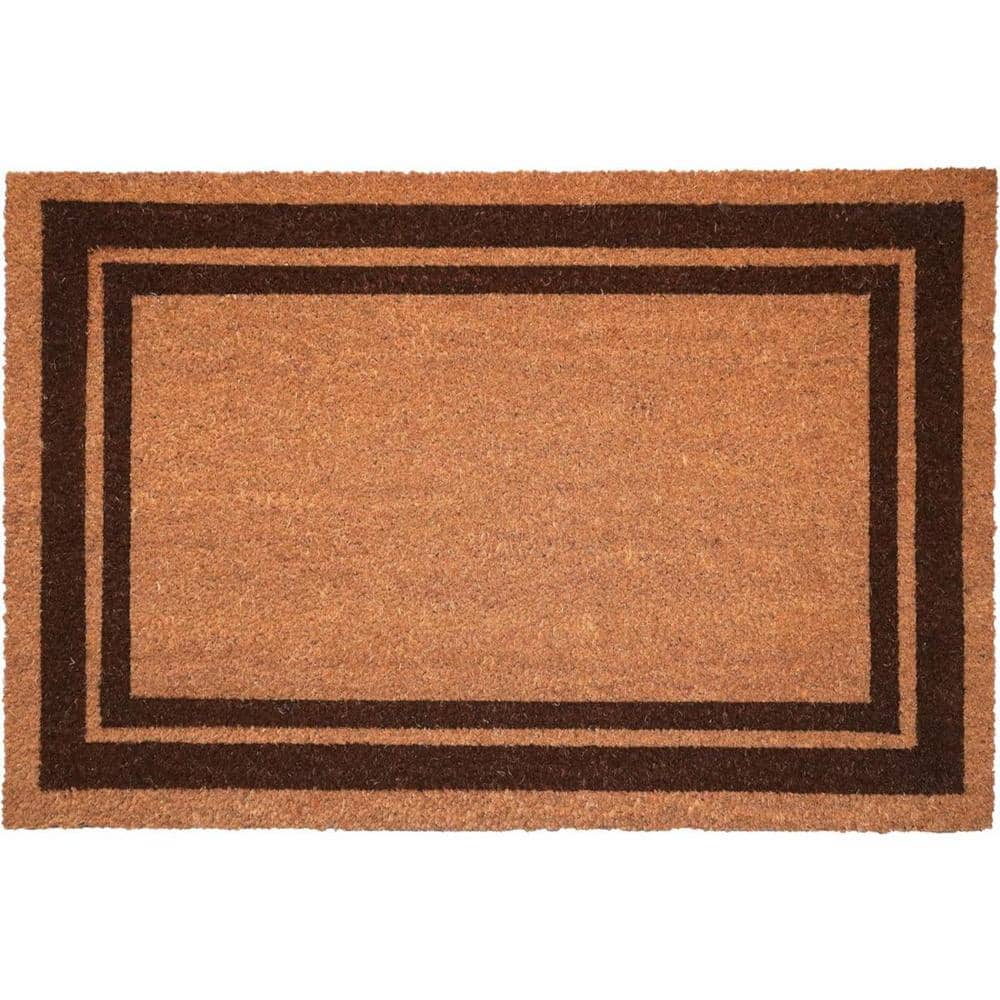 HomeRoots Multi-Colored 36 in. x 24 in. Coir Non-Slip Indoor/Outdoor ...