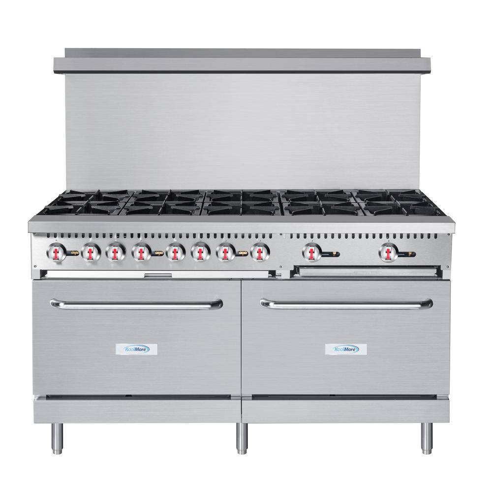 Koolmore 60 in. Commercial 10 Burner Liquid Propane Range KM-CR60-LP ...