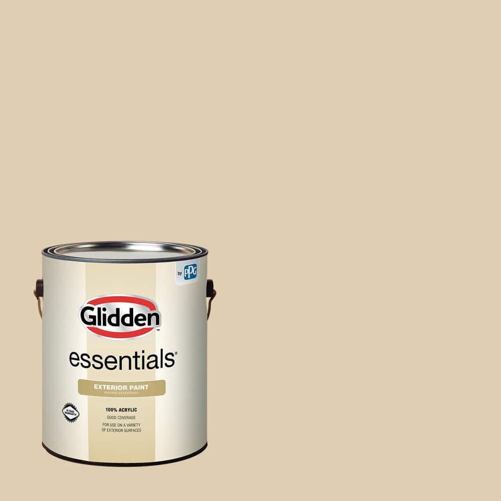Glidden Essentials 1 gal. PPG1098-3 Sand Fossil Satin Exterior Paint ...