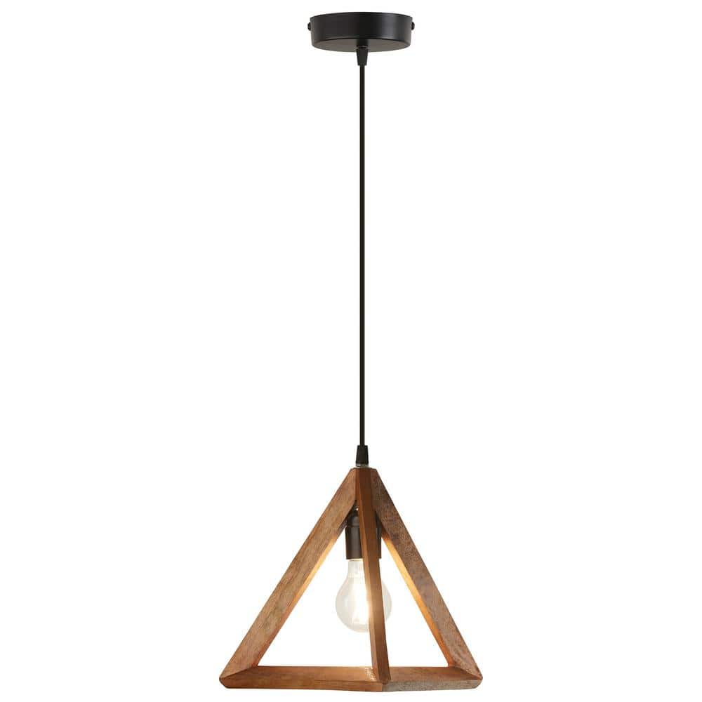 River of Goods Giles 40-Watt 1-Light Brown Shaded Pendant Light with ...