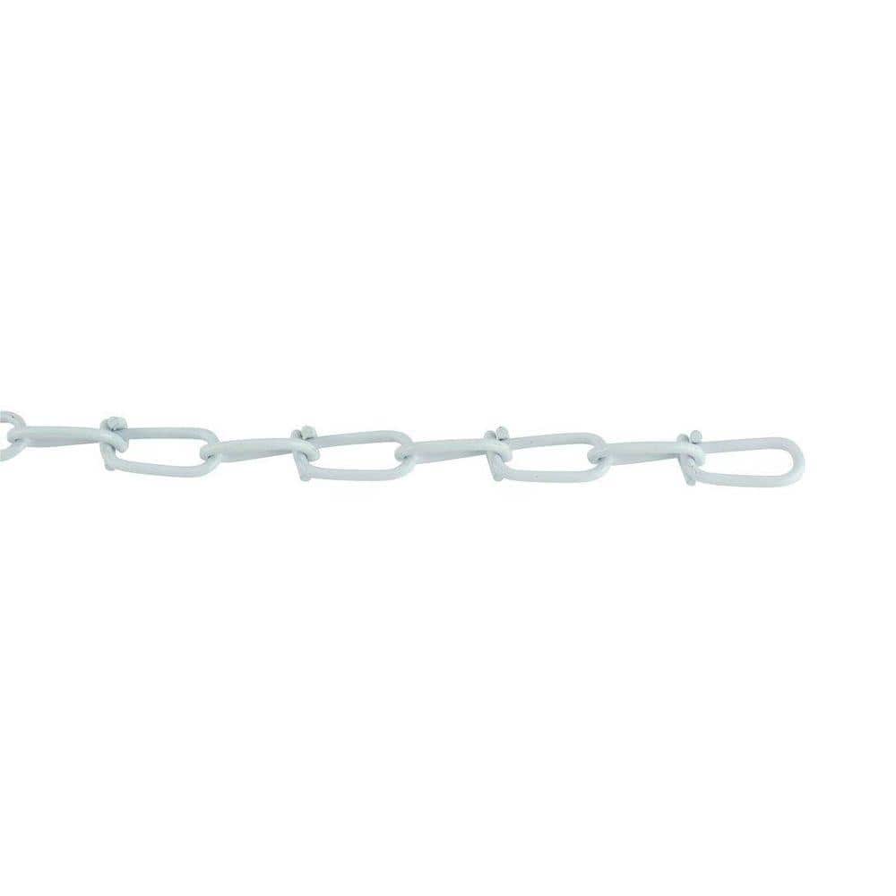 Everbilt #2/0 x 1 ft. Zinc Plated Steel Double Loop Chain, White 64386 ...