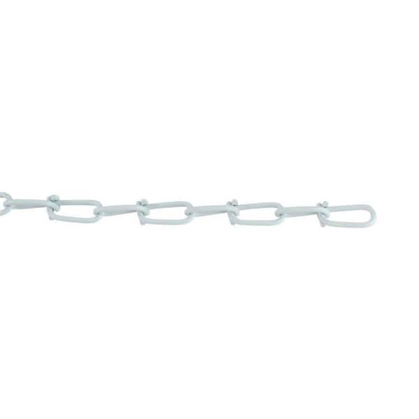 Everbilt #2/0 x 1 ft. Zinc Plated Steel Double Loop Chain, White 64386 ...