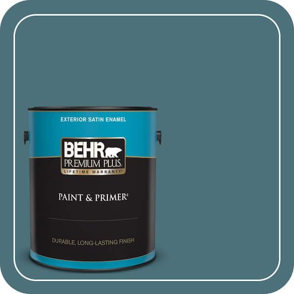 BEHR PREMIUM PLUS 1 Gal. #S450-6A River Rapids Satin Enamel Exterior ...