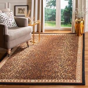 SAFAVIEH Chelsea Black/Brown 6 ft. x 9 ft. Animal Print Area Rug HK15A ...
