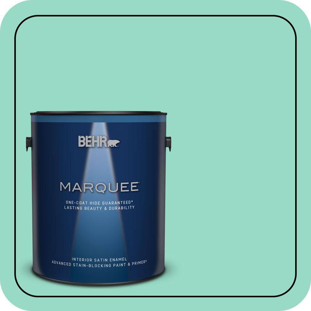 BEHR MARQUEE 1 gal. #MQ4-17 Pageant Green One-Coat Hide Satin Enamel ...